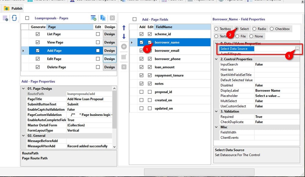 How to Set Up a Dynamic SELECT Control in RadSystems Studio